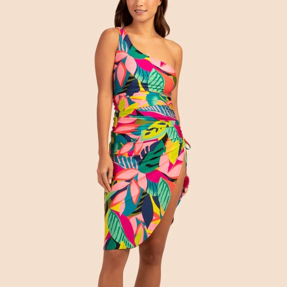 Trina Turk | Swim | Trina Turk Rainforest One Shoulder Cinch Side Cover ...